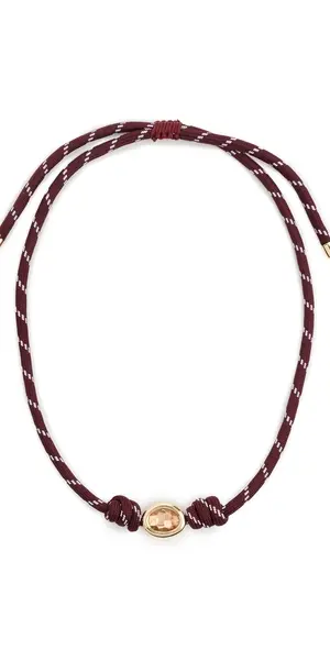 LOGAN TAY Burdundy Paracord Stone Necklace
