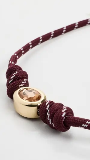 LOGAN TAY Burdundy Paracord Stone Necklace