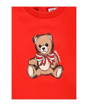 Moschino モスキーノ キッズ テディベア プリント クルーネック ドレス