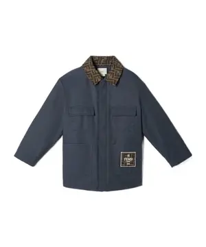 Fendi フェンディ キッズ ギャバジン ジュニア ジャケット - Forest Green