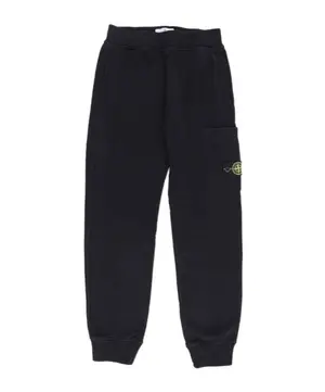 Stone Island ジュニア ロゴ パッチ パンツ - Black