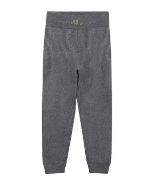 Chloé クロエ キッズ テーパードレッグ リブニット トラウザーズ - Grey