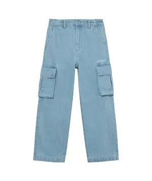 Off-White オフホワイト キッズ ダイアグ カーゴ デニムジーンズ - Medium Blue