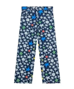 Stella McCartney ステラ マッカートニー キッズ スタープリント ストレートレッグ トラウザーズ - Blue