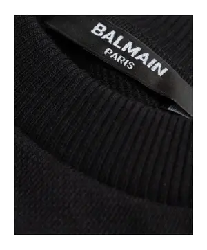 Balmain キッズ ロゴ プリント クルーネック スウェットシャツ