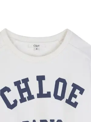 Chloé クロエ キッズ ロゴプリント クルーネック スウェットシャツ