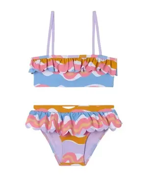 Stella McCartney ステラ マッカートニー キッズ ラッフルディテール プリント ビキニセット - Multicolor