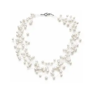LALINDE Floating Pearls Necklace - White