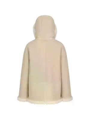 LA ROSE Reversible Hooded Shearling Jacket