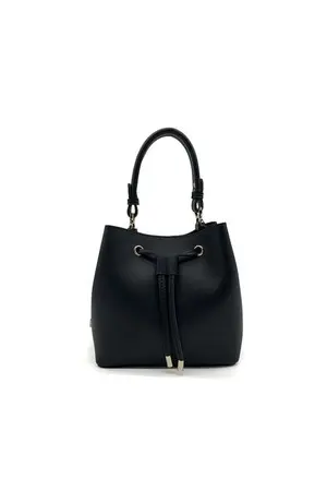 CAMPO MARZIO ROMA 1933 Natalia Mini Chic Bucket Bag With Metal Charm Black