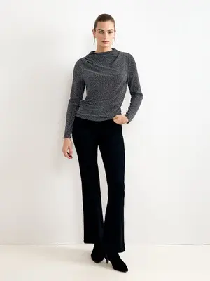 PHASE EIGHT Frosty Sparkle Cowl Neck Top