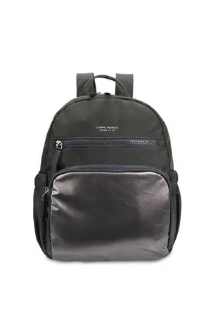 CAMPO MARZIO ROMA 1933 Ada Versatile Spacious Backpack With Zip Closure & Glossy Accents - Graphite Grey