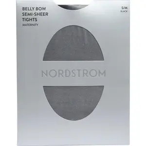 Nordstrom Bow Semi Sheer Maternity Tights - Black