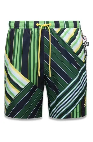 Psycho Bunny Drew All Over Print Swim Trunks