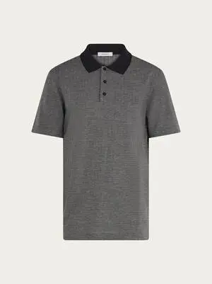FERRAGAMO Wool And Cotton Polo Shirt - Grey