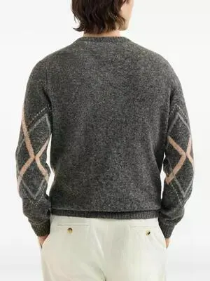 Brunello Cucinelli Alpaca, Cashmere And Wool With Argyle Intarsia Sweater