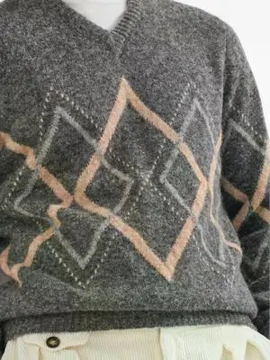 Brunello Cucinelli Alpaca, Cashmere And Wool With Argyle Intarsia Sweater