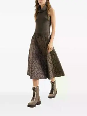 Brunello Cucinelli Quilted Matte-finish Midi Skirt