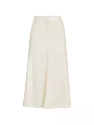 Brunello Cucinelli Comfort Virgin-wool Gabardine Flute Skirt With Monili