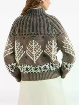 Brunello Cucinelli Cashmere-and-mohair Nordic-heritage High-neck Sweater