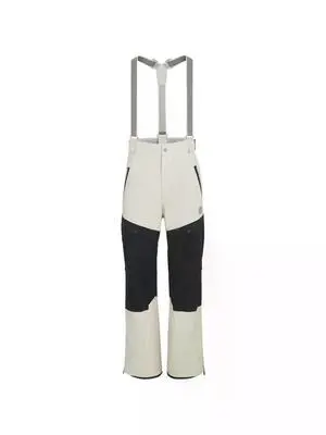 Brunello Cucinelli Mountain Performance Salopettes In Bonded Taffeta With Logo - Neutrals