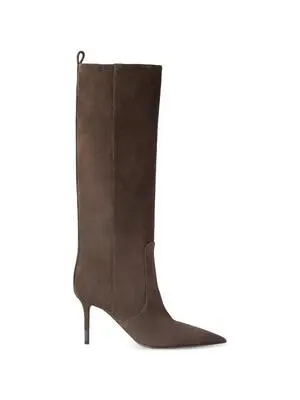 Brunello Cucinelli Suede Boots With Monili - Brown