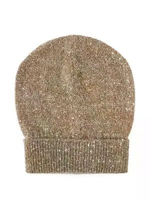 Brunello Cucinelli Dazzling Texture Mohair And Wool Knit Beanie - Neutrals