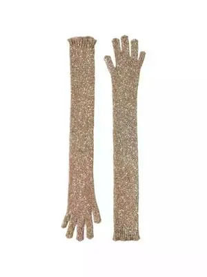Brunello Cucinelli Sequin-embellished Knit Gloves