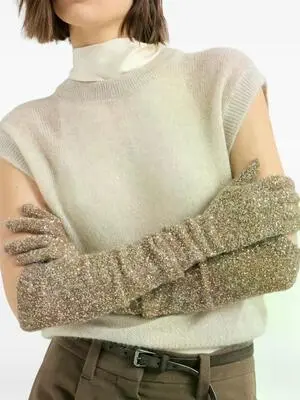 Brunello Cucinelli Sequin-embellished Knit Gloves