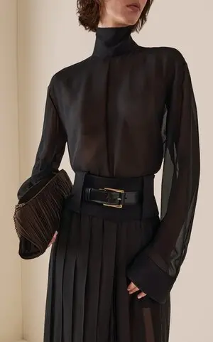 FERRAGAMO Silk Turtleneck Top