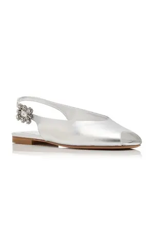 ROGER VIVIER Peeptoe Mini Flower Slingback Pumps