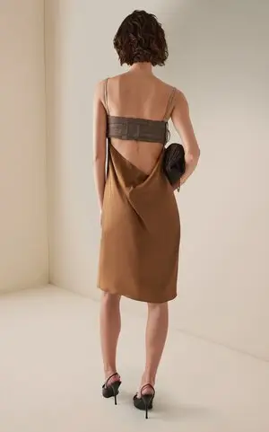 FERRAGAMO Belted Silk Midi Dress