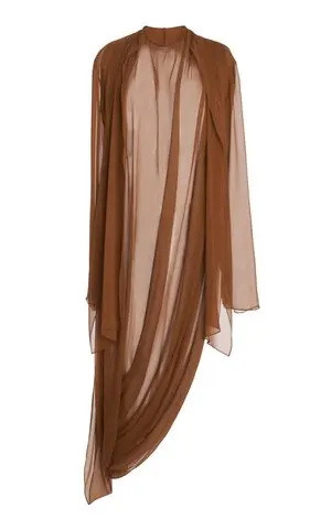 FERRAGAMO Silk Draped Top - Tan