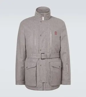 Brunello Cucinelli Belted Wool Ski Jacket - Grey