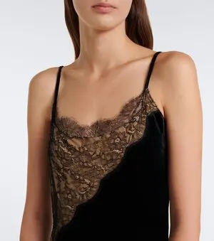 Stella McCartney Lace-trimmed Velvet Gown