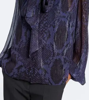 JOSEPH Sally Snake-print Lurex® Chiffon Blouse
