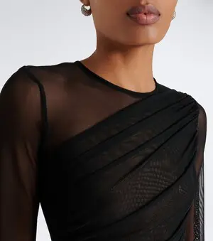 BANANHOT Marissa Draped Sheer Minidress