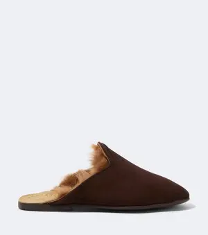 Sabah Shearling-lined Suede Mules