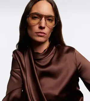 Brunello Cucinelli Sartorial Sunset Aviator Glasses