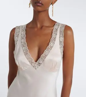 Posse Blake Lace-trimmed Silk Satin Maxi Dress