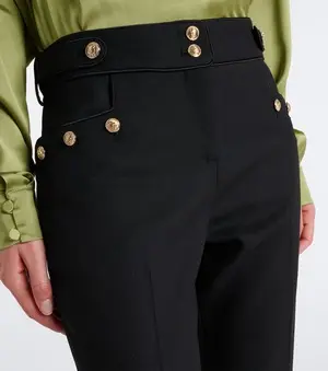 Balmain Virgin Wool Gabardine Straight Pants