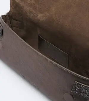 Brunello Cucinelli Essence Metallic Leather Top-handle Bag