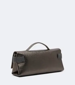Brunello Cucinelli Essence Metallic Leather Top-handle Bag
