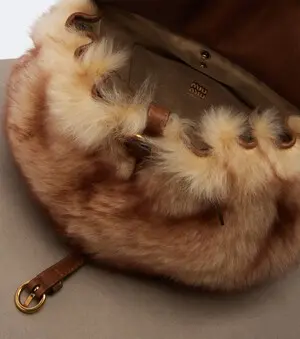 Miu Miu Rendez-vous Studded Shearling Tote Bag