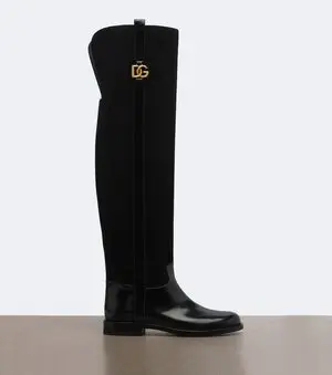 Dolce & Gabbana Dg Leather And Suede Over-the-knee Boots