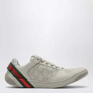 Gucci Grey Sneakers With Perforated Gg Motif