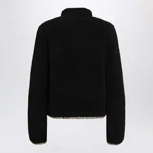 Burberry Zip-up Jacket In Teddy-effect Fleece - Black