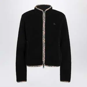 Burberry Zip-up Jacket In Teddy-effect Fleece - Black