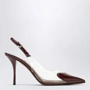 Alaïa Le Coeur High Slingback Pumps In Garnet Patent Leather - Red