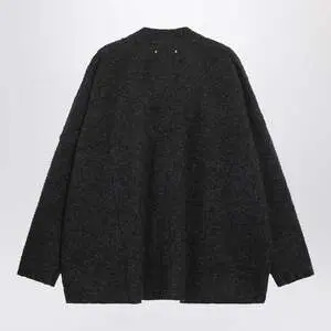GOLDEN GOOSE Grey Boucle Knit Cardigan In Wool